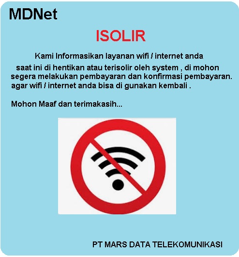 ISOLIR – isolir page
